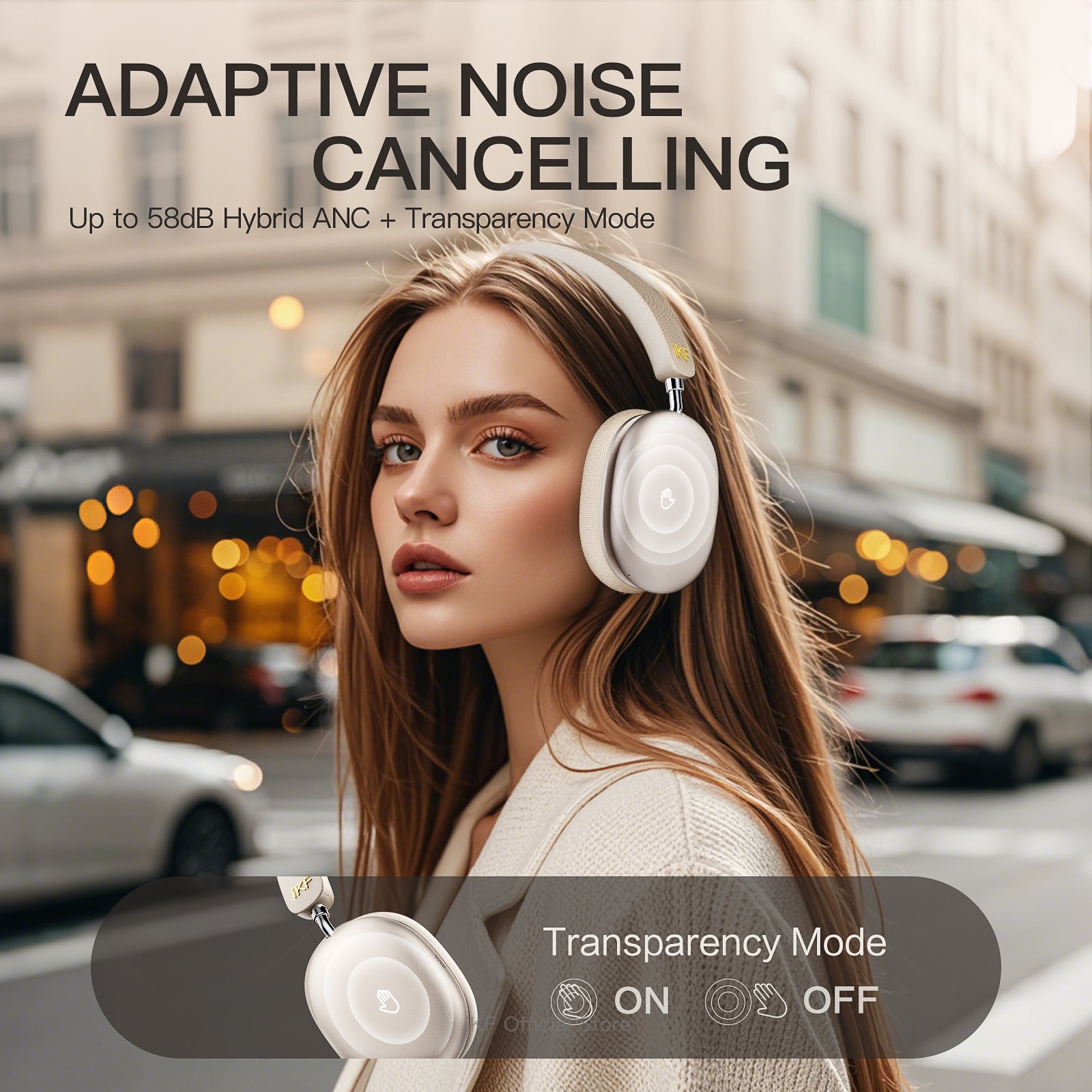 iKF Mars Wireless Bluetooth Headphones丨40mm+20mm Drivers, Active Noise ...